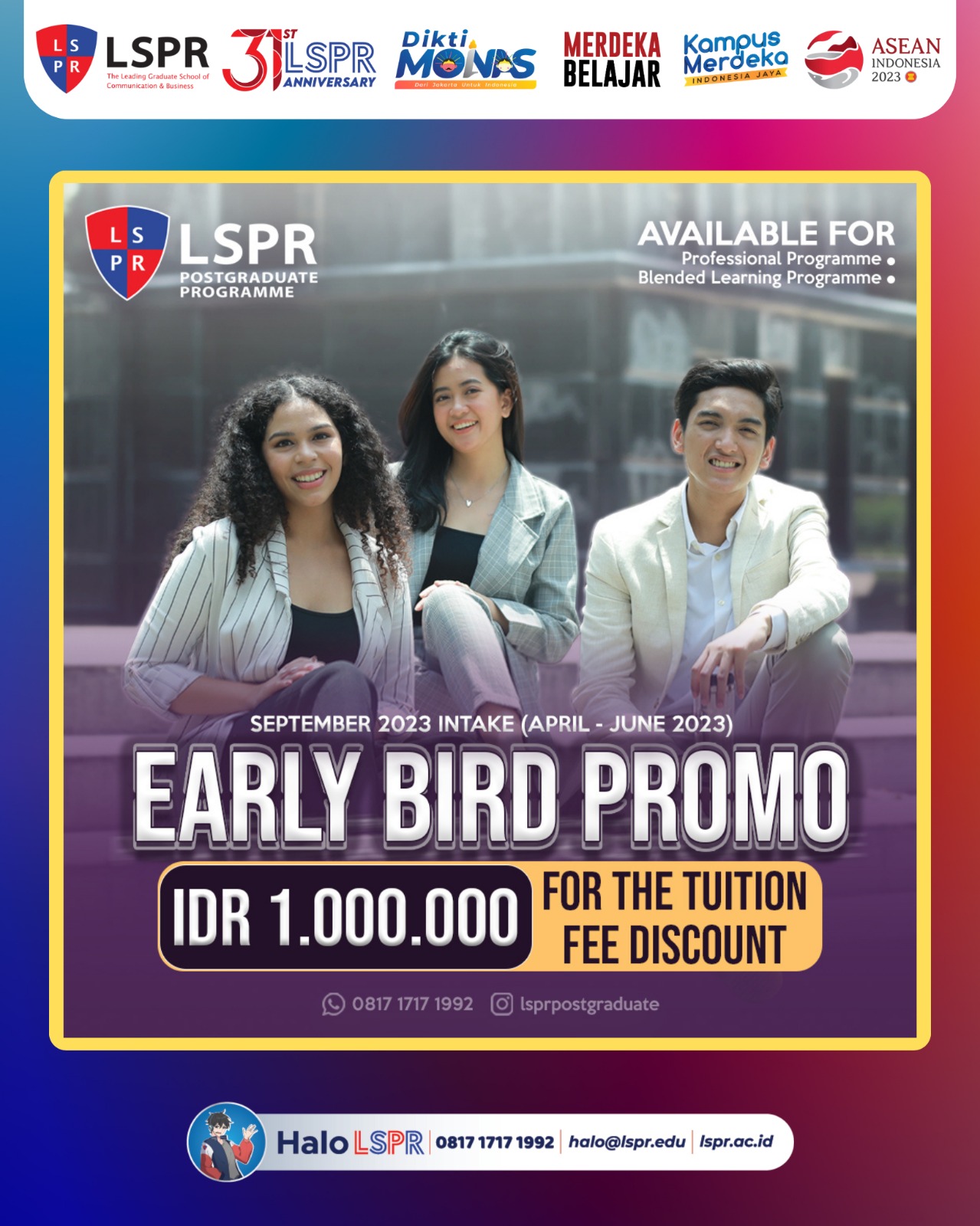 LSPR Postgraduate Programme Early Bird Promo With IDR 1 Million Special