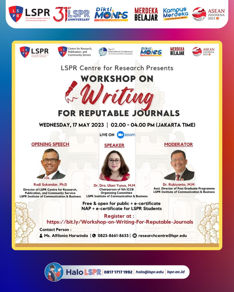 Workshop on Writing for Reputable Journals - LSPR Institute